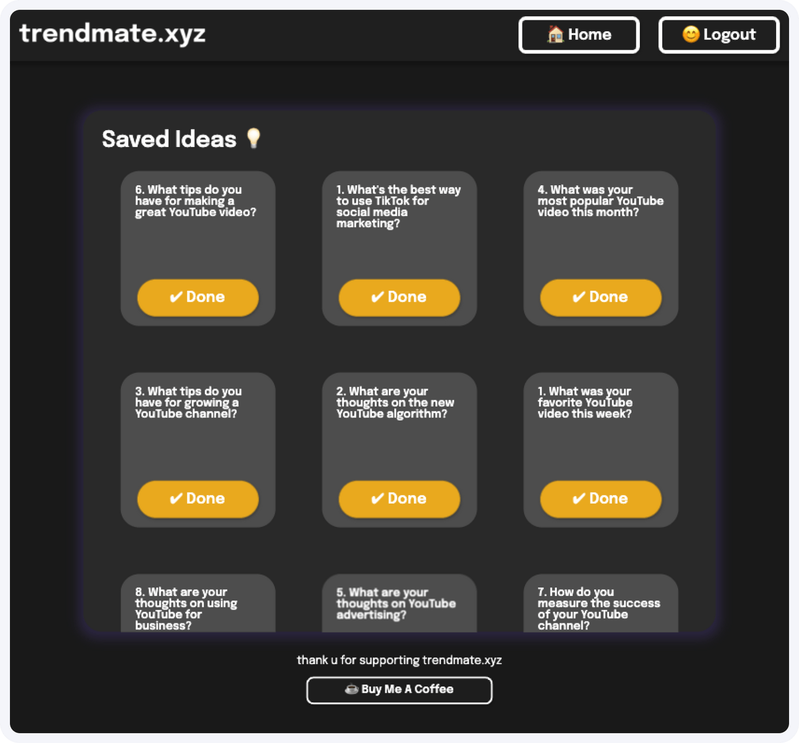 trendmate.xyz - AI powered content ideas